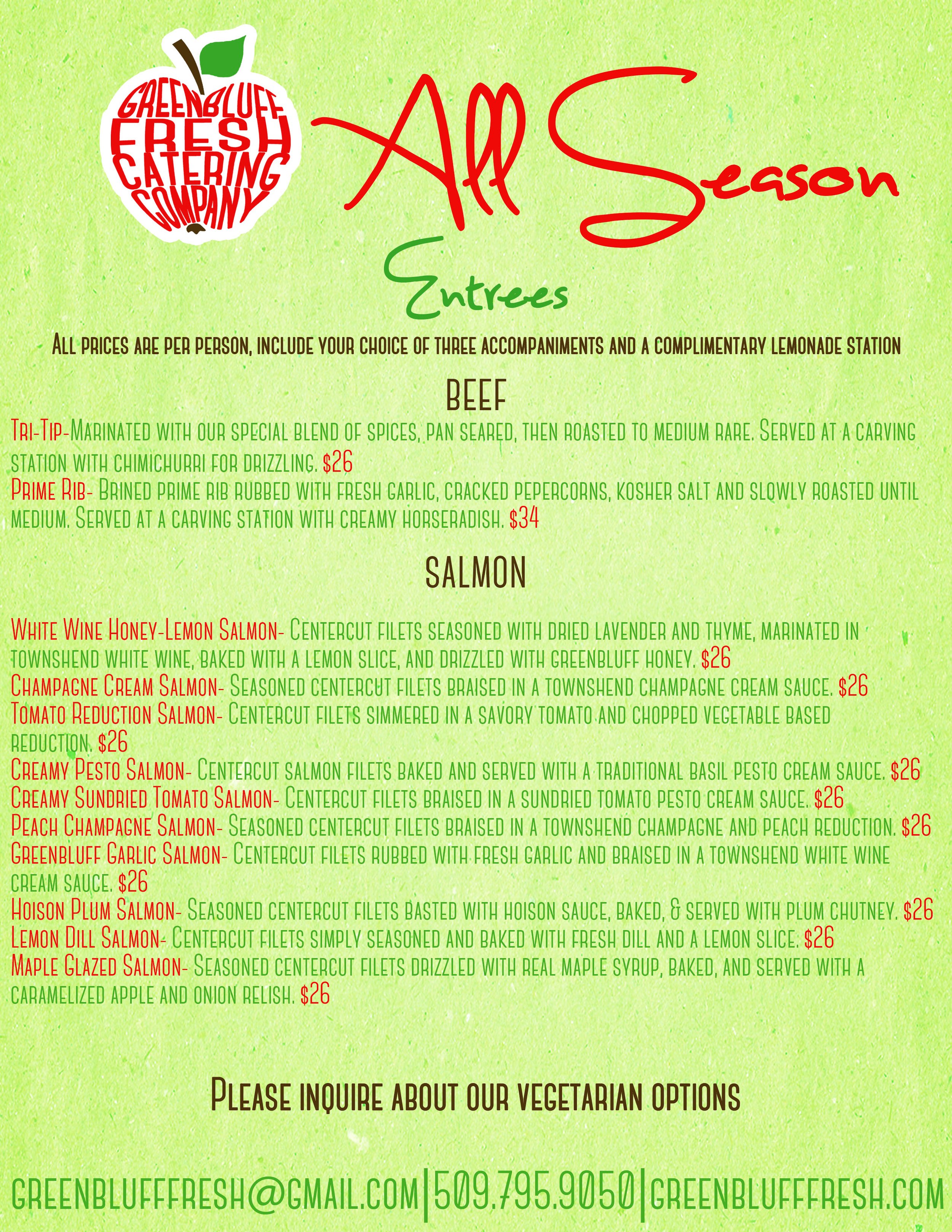 Our All Season menu is inspired by farm freshness — Greenbluff Fresh ...