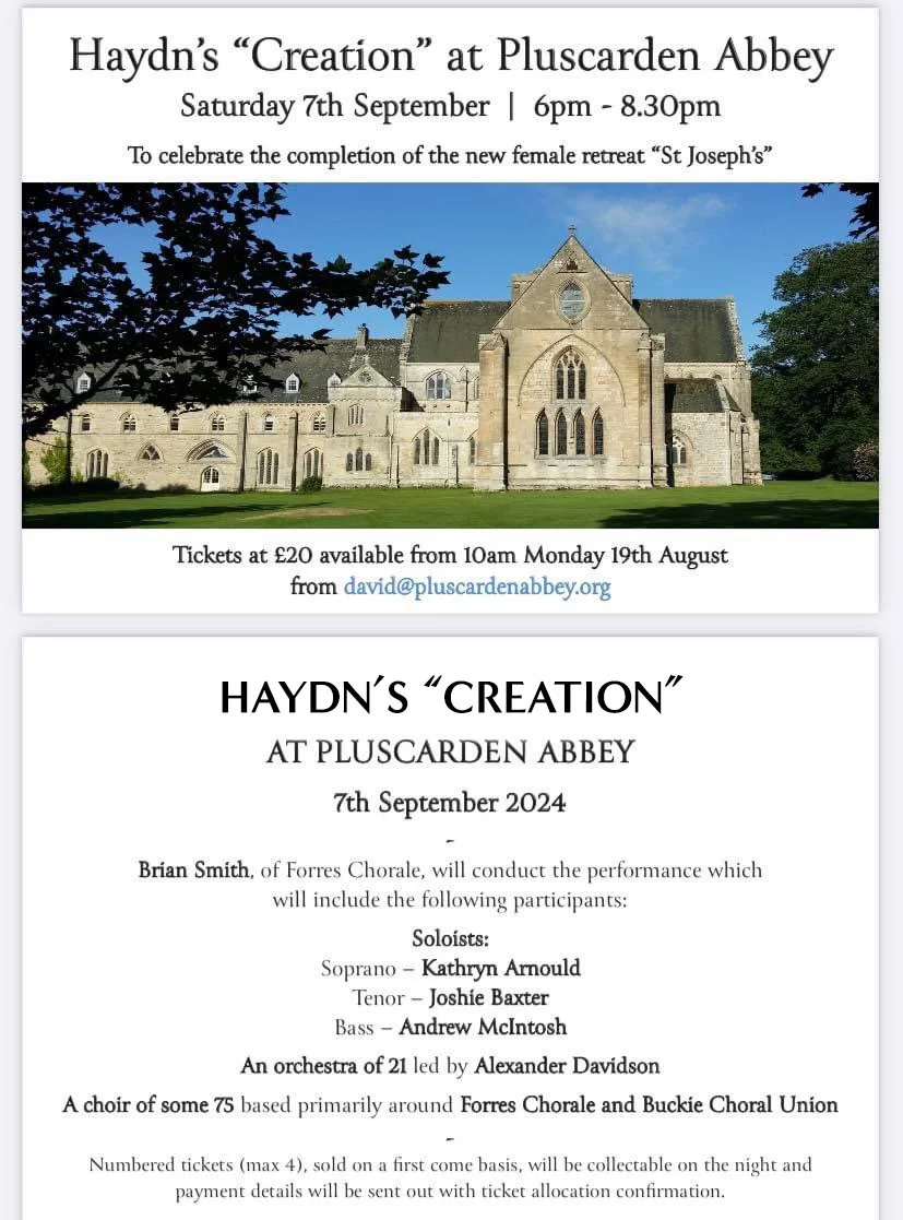 Haydn’s “Creation” at Pluscarden Abbey — Pluscarden Abbey
