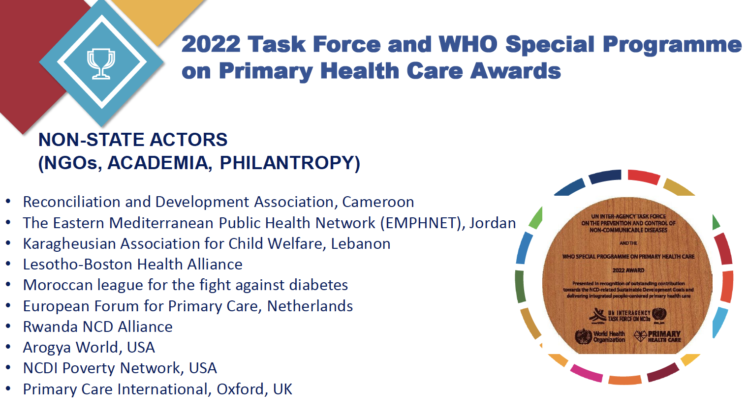 NCDI Poverty Network Wins UN Inter-Agency Task Force and the WHO ...