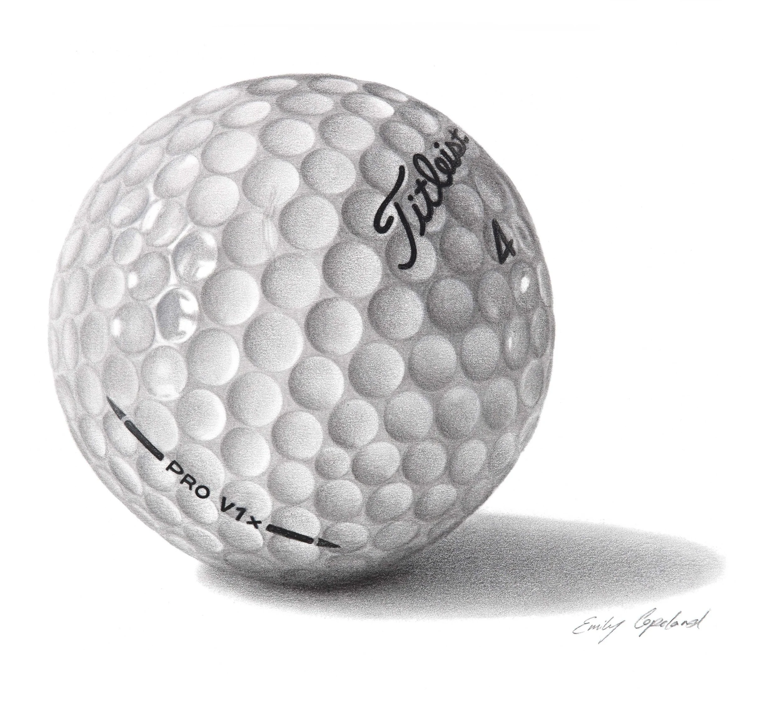 Golf Ball Pencil Drawing