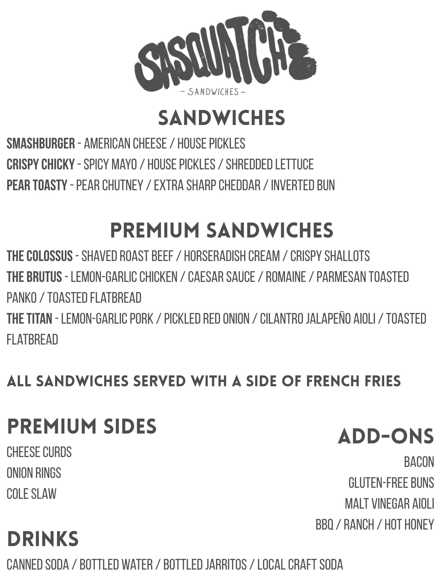 Catering — Sasquatch Sandwiches