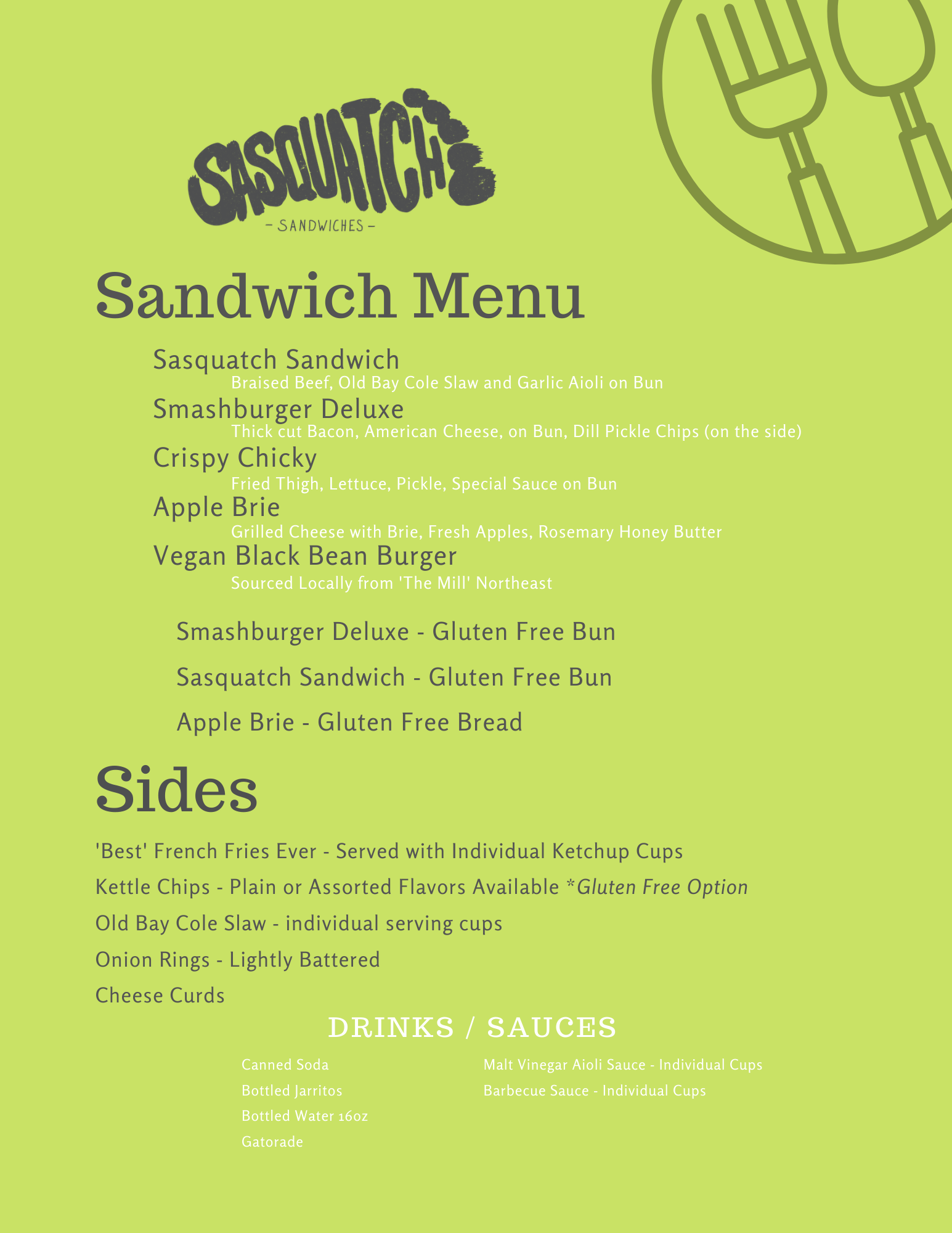 Event Request — Sasquatch Sandwiches