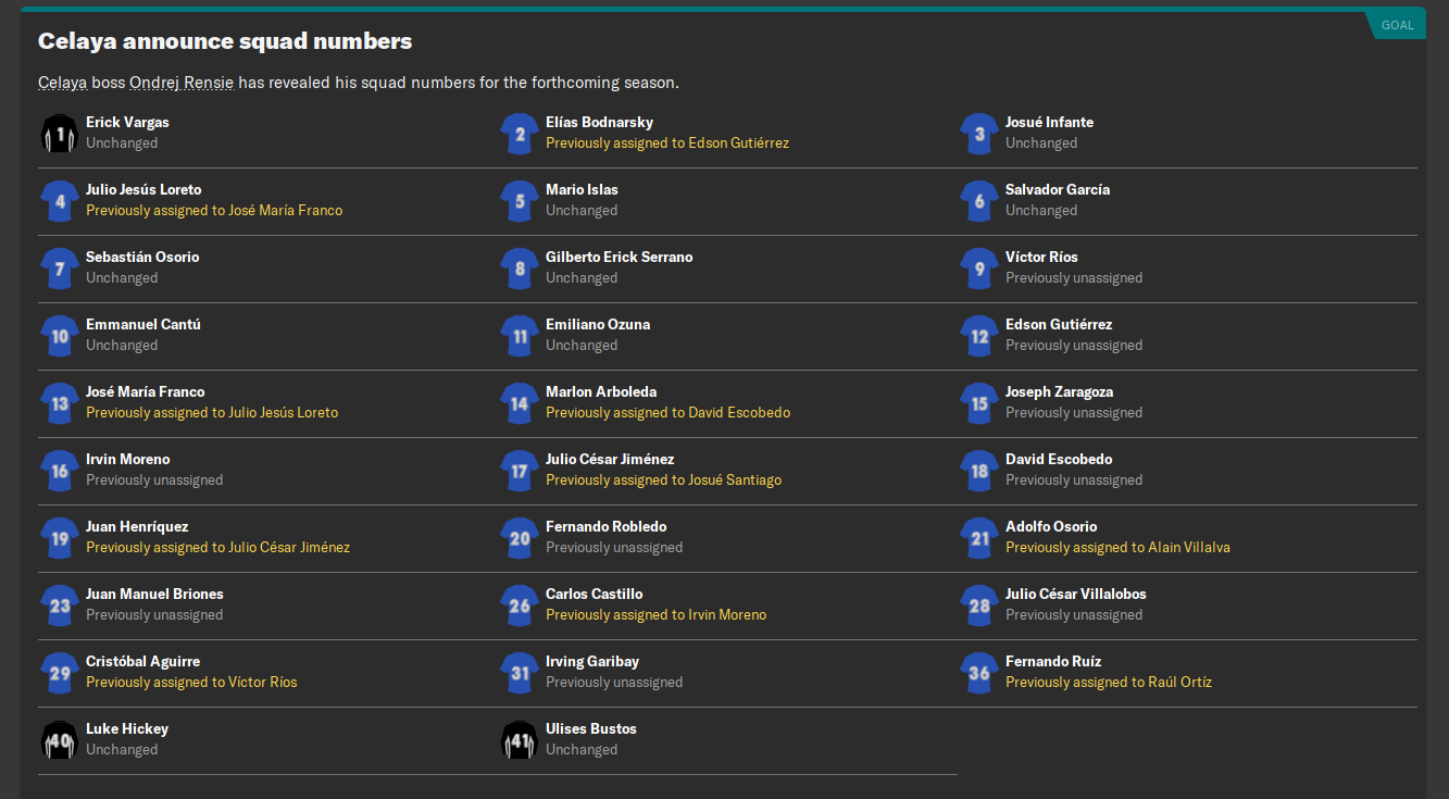 My squad numbers system in FM — CoffeehouseFM - Football Manager Blogs