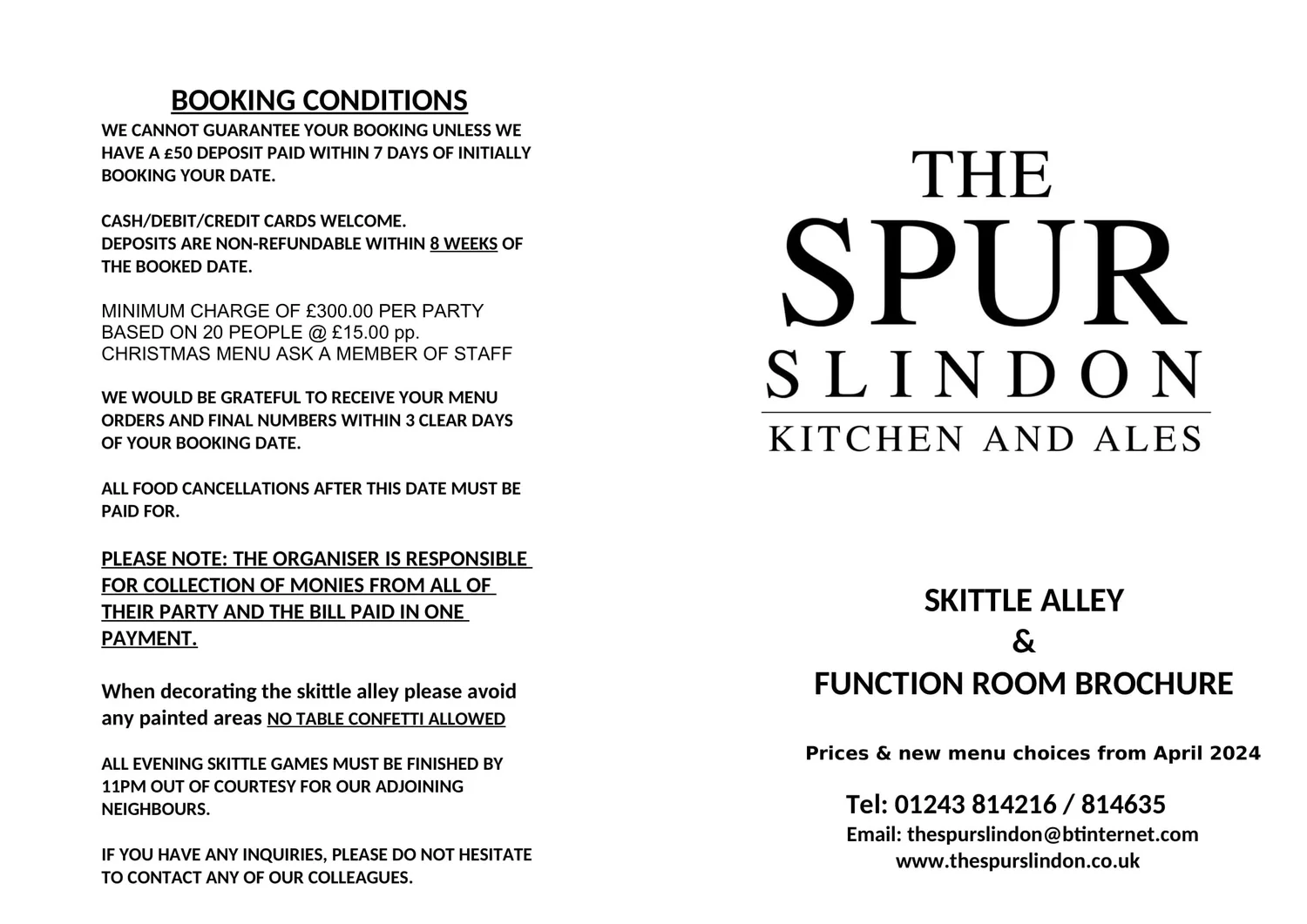 Skittle Alley — THE SPUR SLINDON