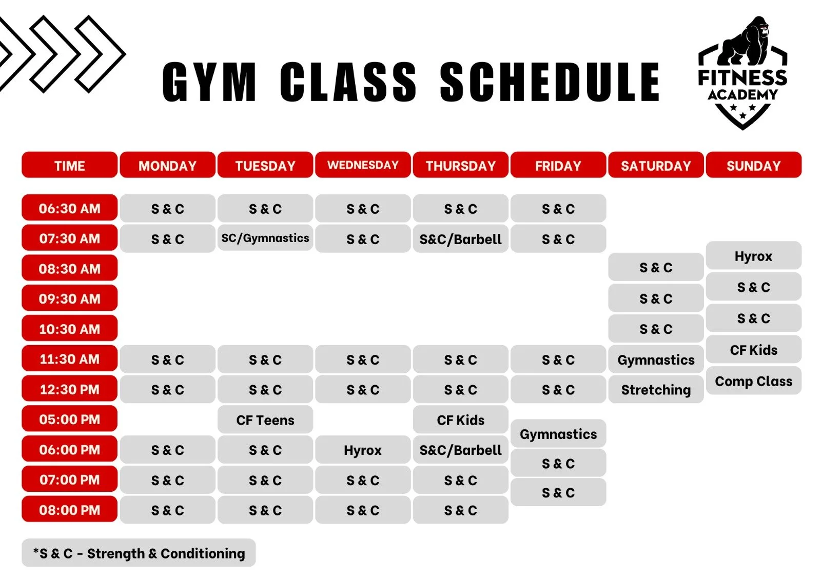 Fitness Academy HK - Class Type
