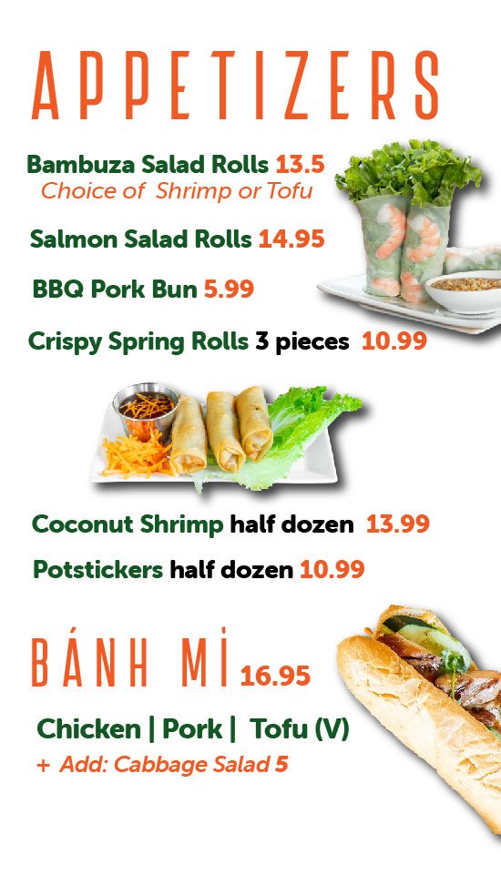SEATAC Menu — Bambuza Vietnam Kitchen & Bar