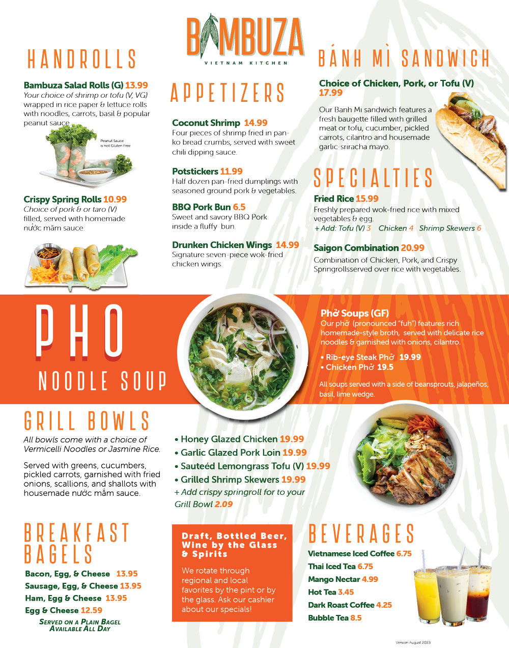 SEATAC Menu — Bambuza Vietnam Kitchen & Bar