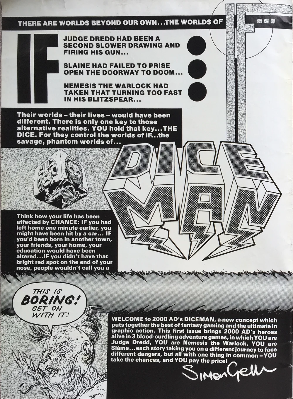 On this day, 1 February 1986: Dice Man — GREAT NEWS FOR ALL READERS!