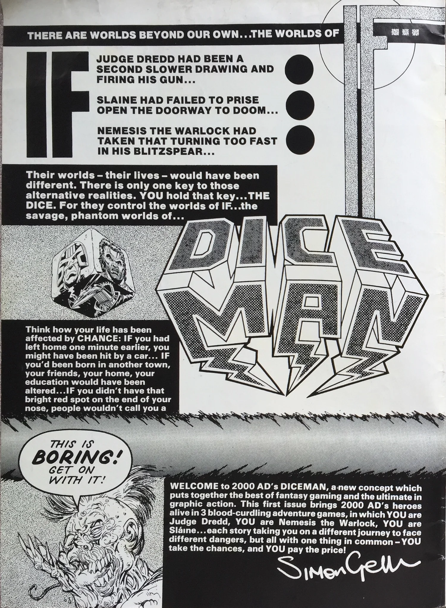 On this day, 1 February 1986: Dice Man — GREAT NEWS FOR ALL READERS!