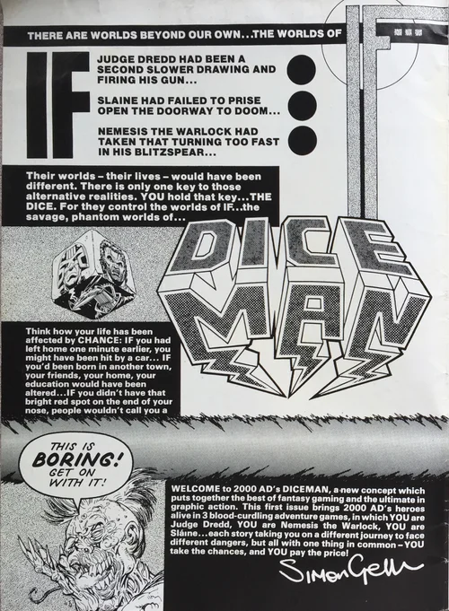 On this day, 1 February 1986: Dice Man — GREAT NEWS FOR ALL READERS!