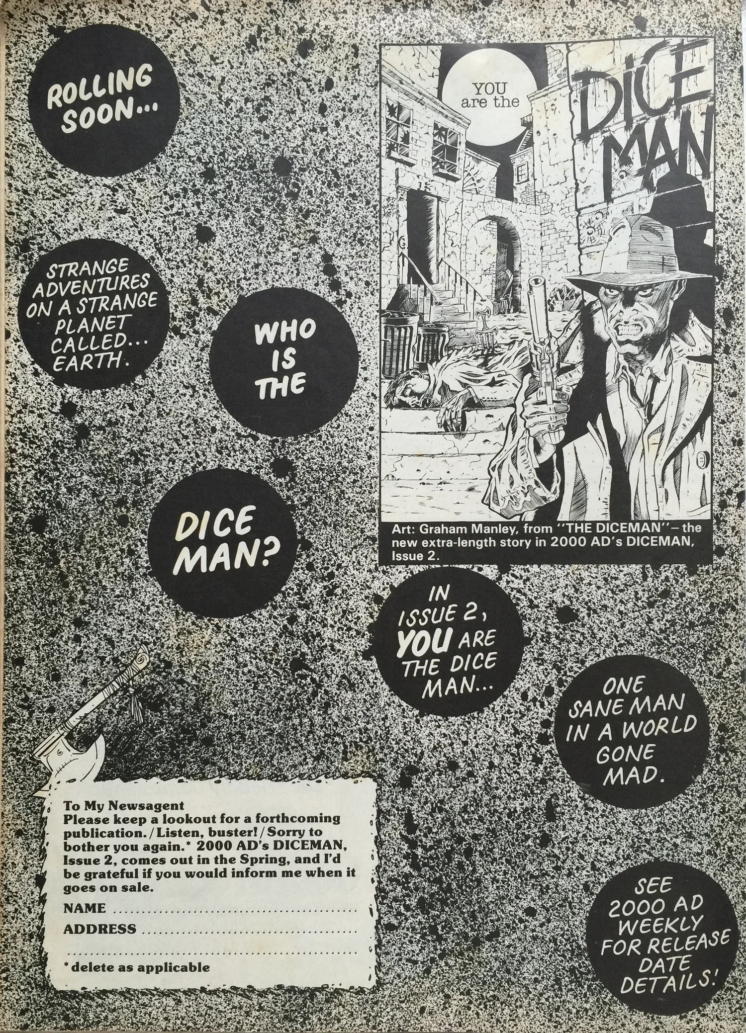 On this day, 1 February 1986: Dice Man — GREAT NEWS FOR ALL READERS!