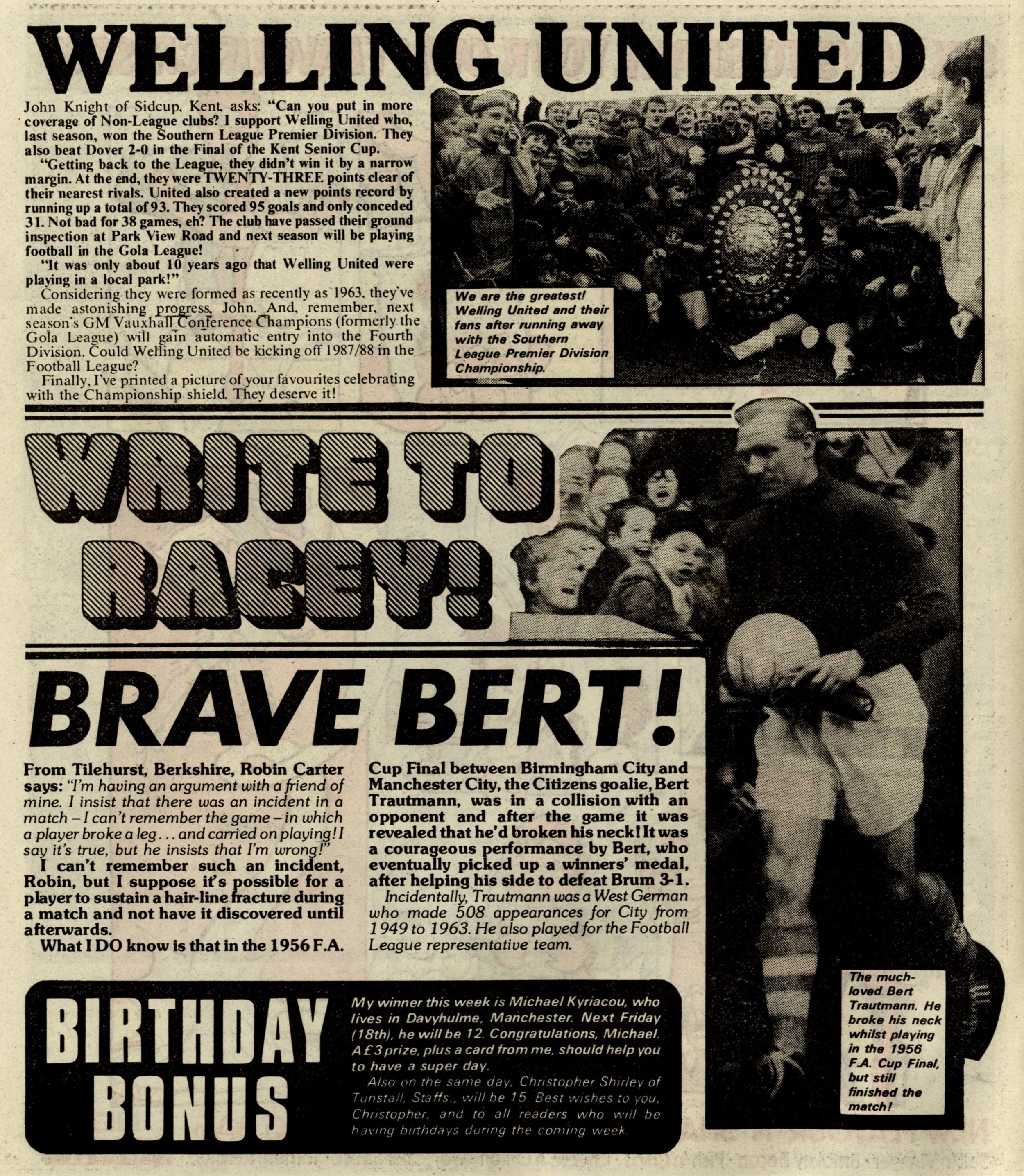 On this day, 19 July 1986: Roy of the Rovers — GREAT NEWS FOR ALL READERS!