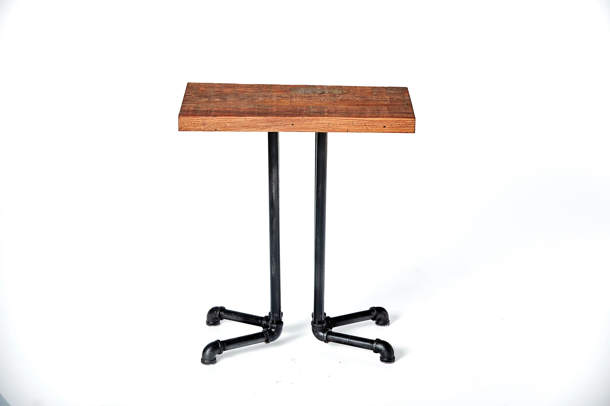 Barnwood Gas Piping End Table — Living Edge Handcrafted Furnishings