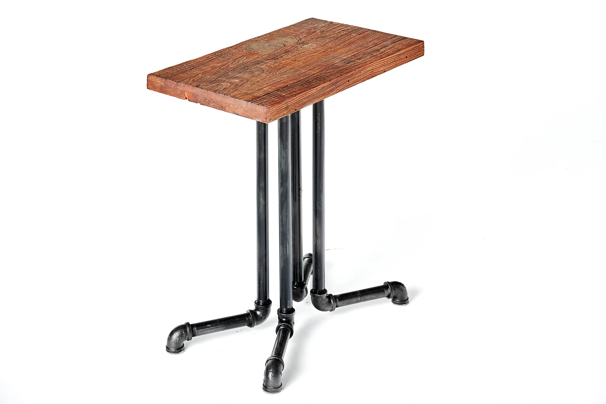 Barnwood Gas Piping End Table — Living Edge Handcrafted Furnishings
