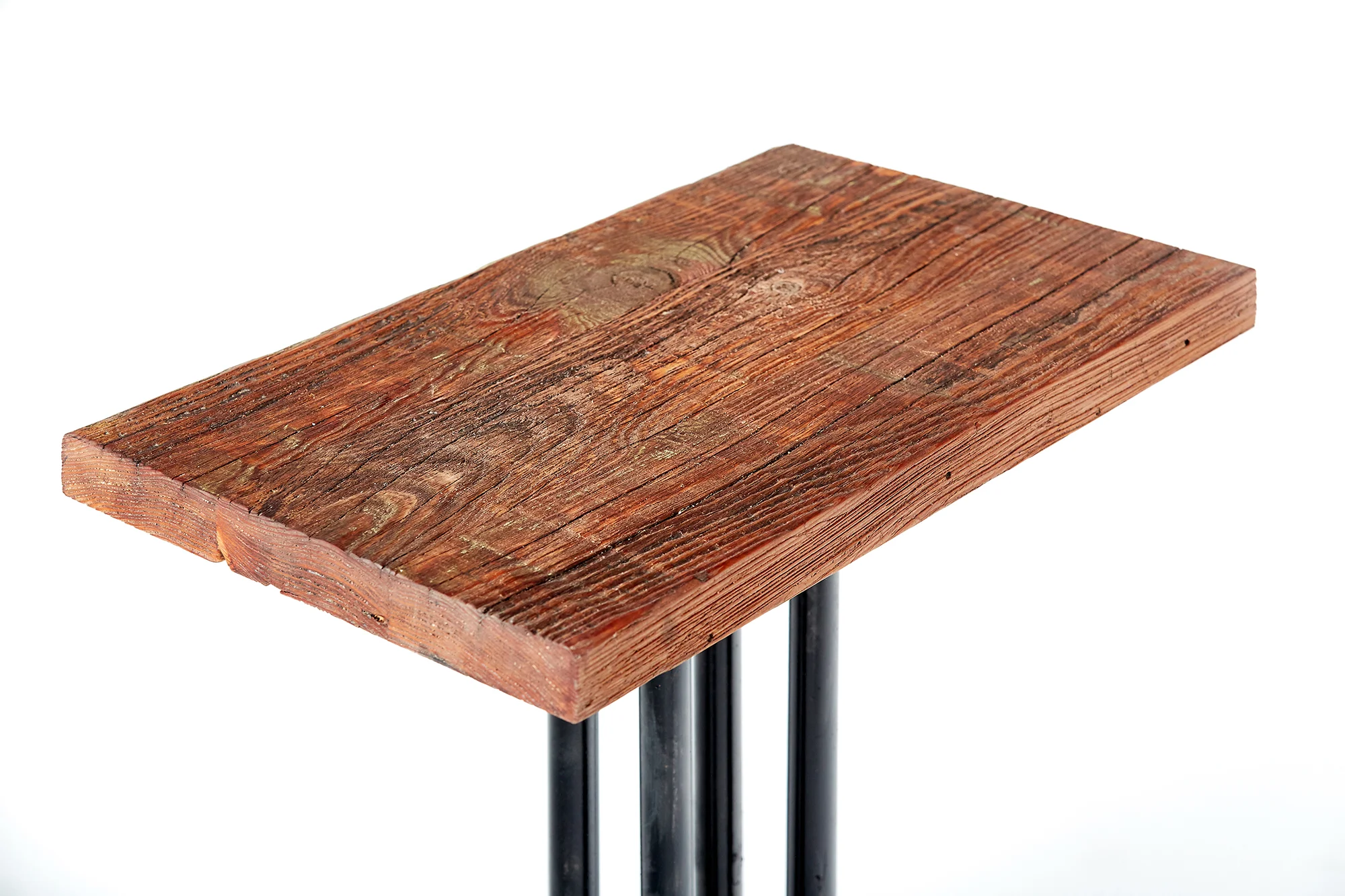 Barnwood Gas Piping End Table — Living Edge Handcrafted Furnishings