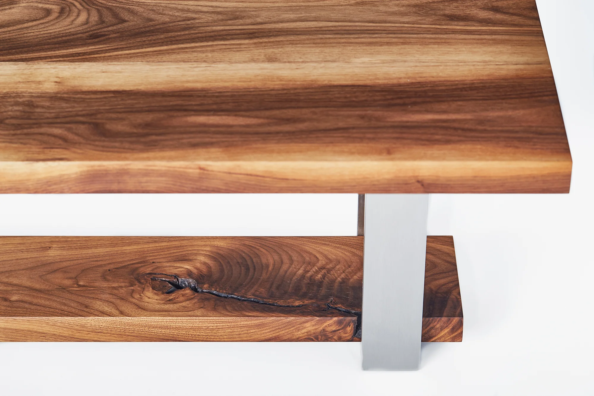 Modern Solid Walnut Coffee Table — Living Edge Handcrafted Furnishings