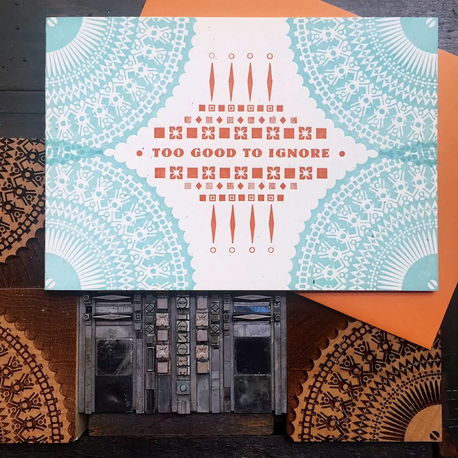 Letterpress printed greeting cards made from antique metal and wood ...