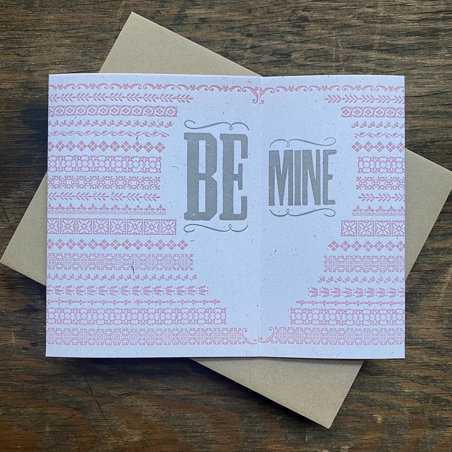 Letterpress printed greeting cards made from antique metal and wood ...
