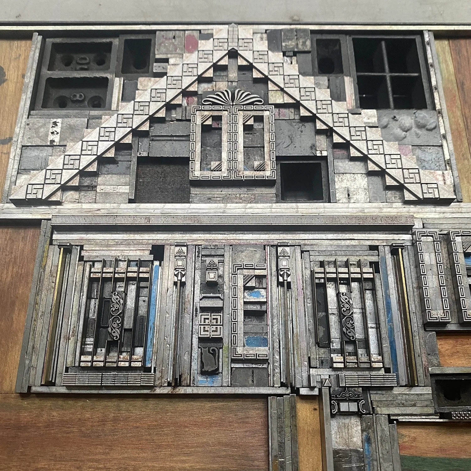 Letterpress printed portraits of homes and buildings using metal type ...