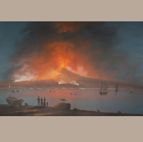 1872 Nighttime Eruption of Mount Vesuvius — Chris Jussel Antiques