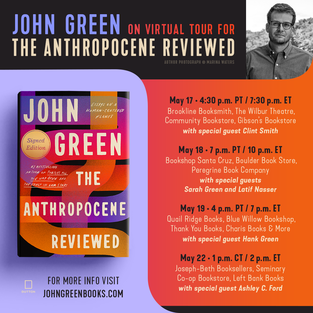 Announcing The Anthropocene Reviewed Tour — John Green
