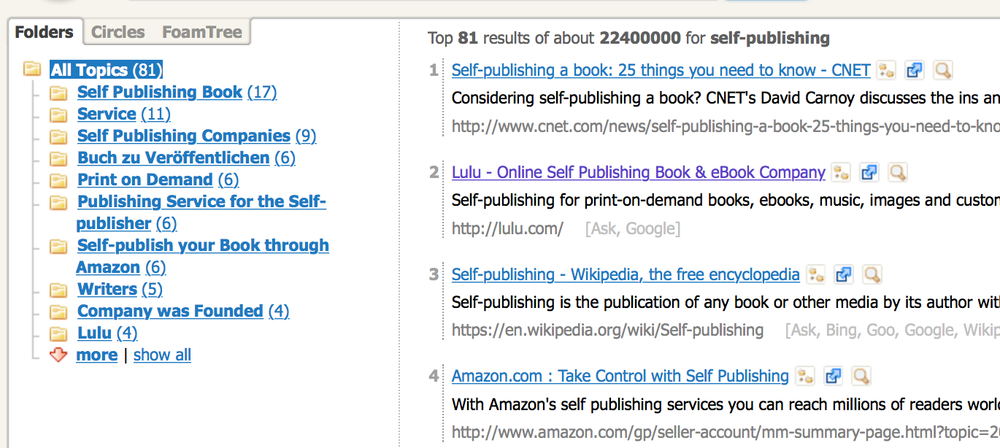 The Carrot2 Search Engine Revisited — Writers' know-how -- Terry Freedman
