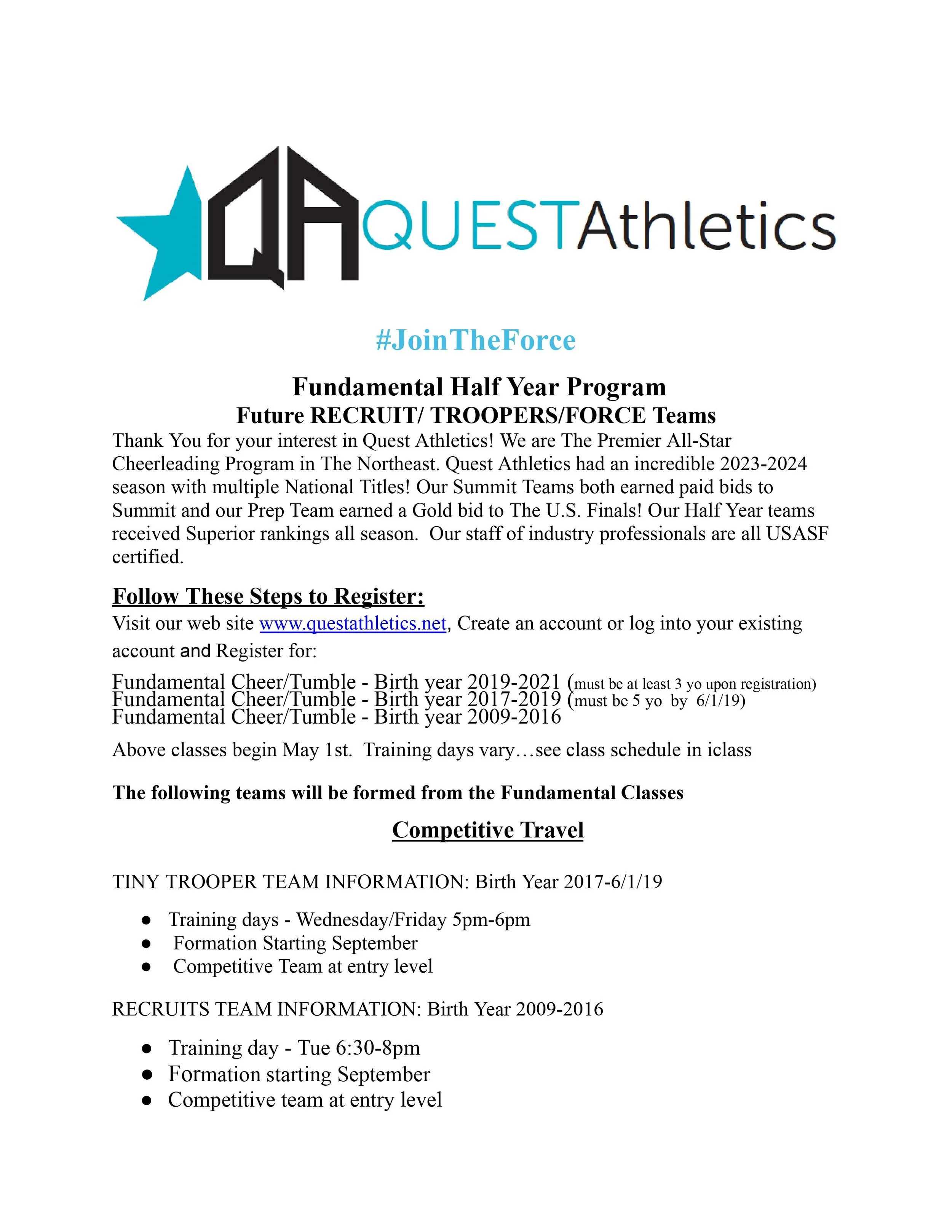 Cheer Fundamentals & Half Year Teams — Quest ...