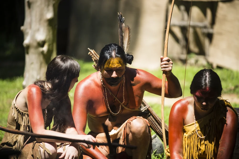 Early Native American Indians — Reenactment Stock Footage