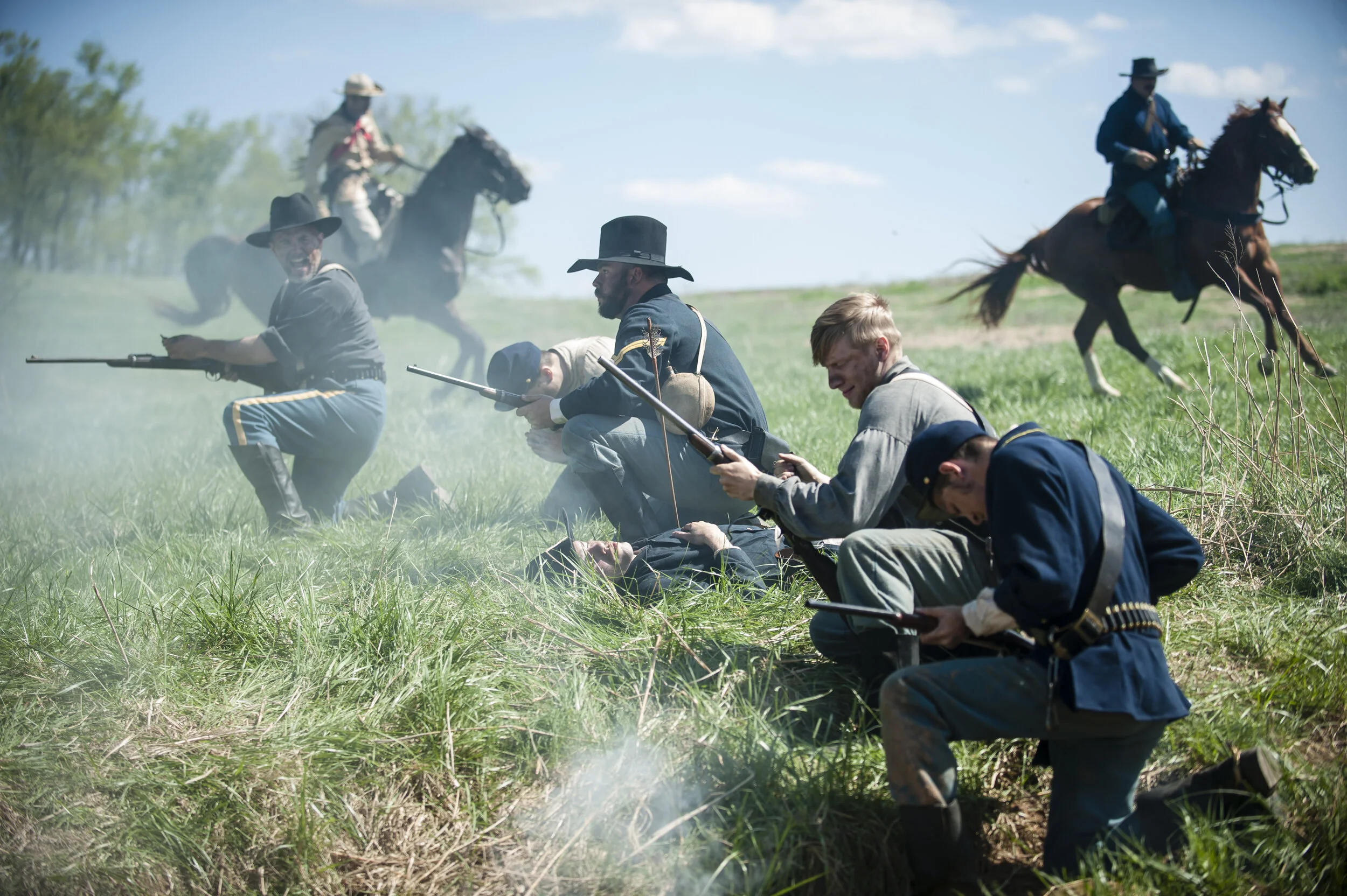 Plains Indian Wars - Little Big Horn — Reenactment Stock Footage