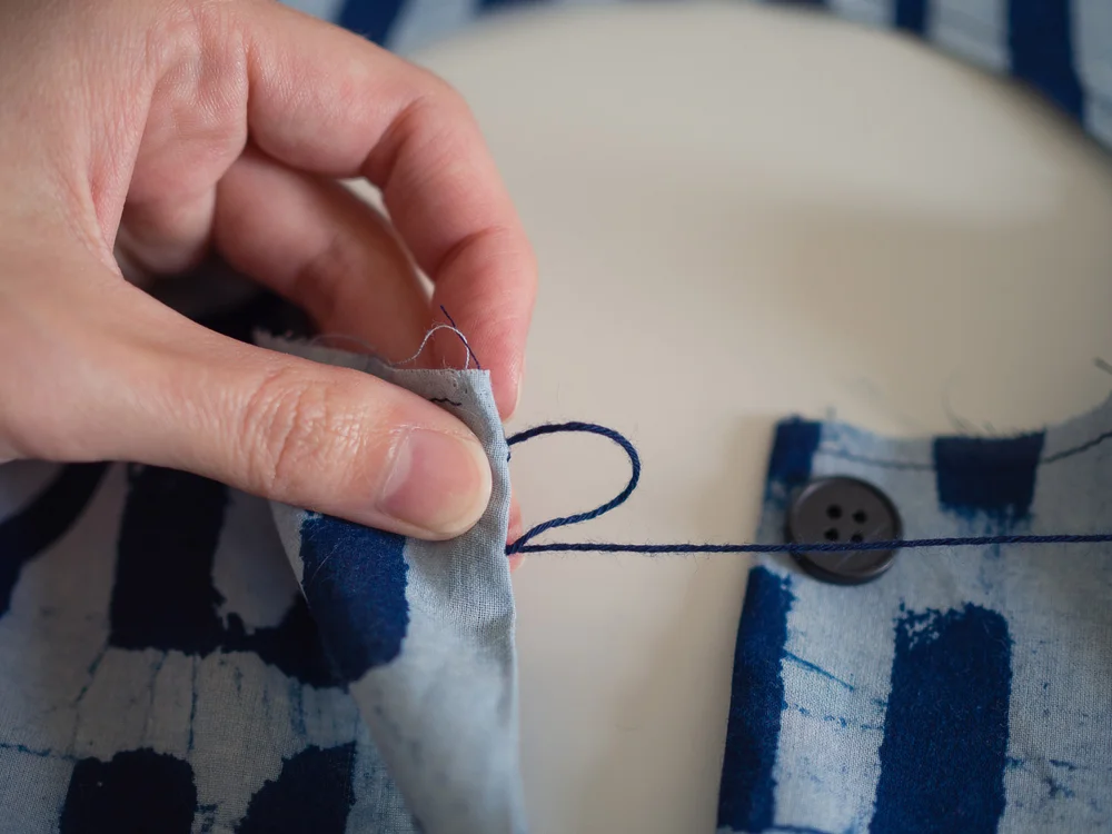 How to sew a hand-stitched button loop — In the Folds