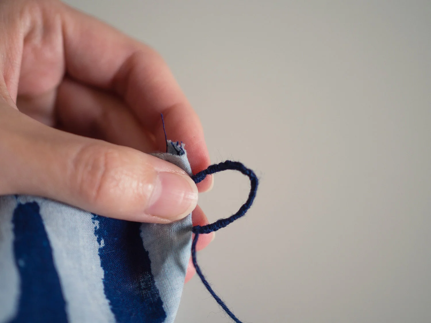 How to sew a hand-stitched button loop — In the Folds