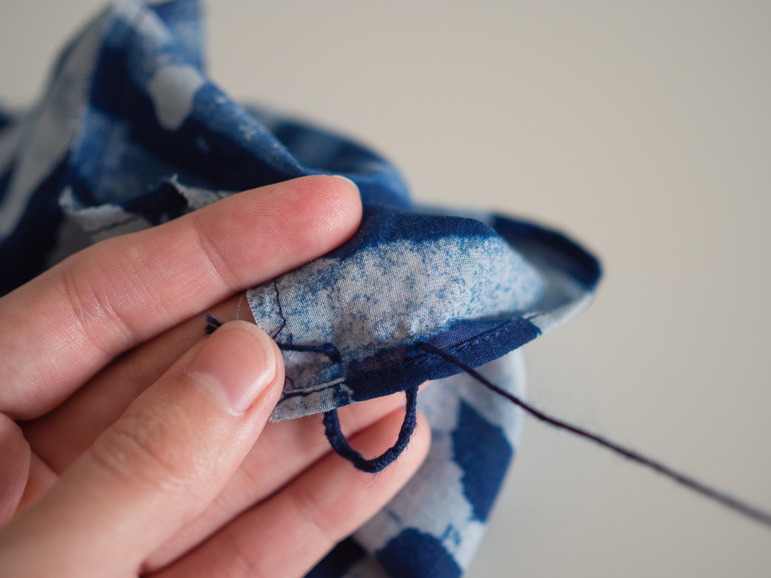 How to sew a hand-stitched button loop — In the Folds