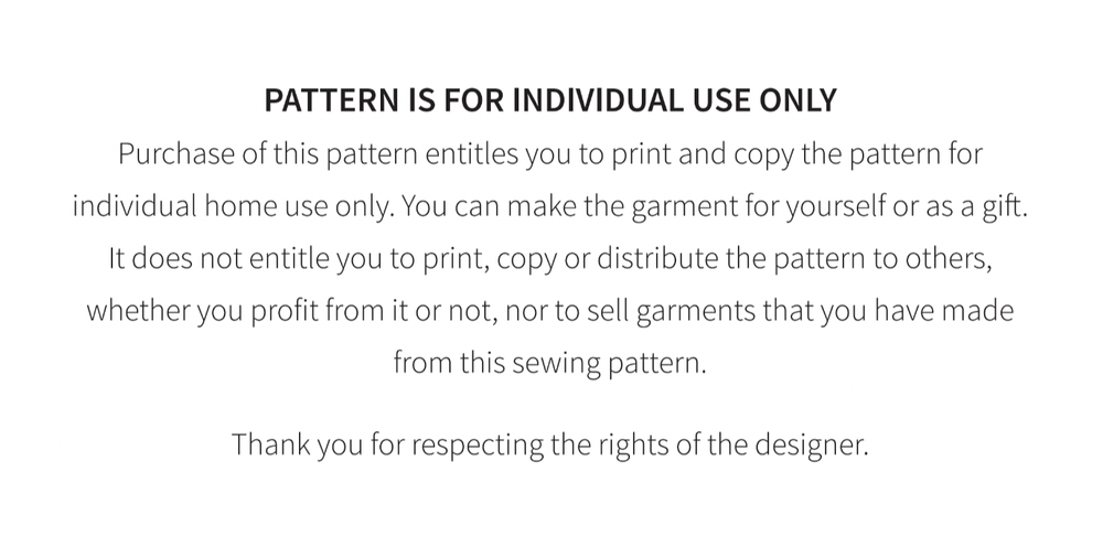 Copyright for PDF patterns — In the Folds