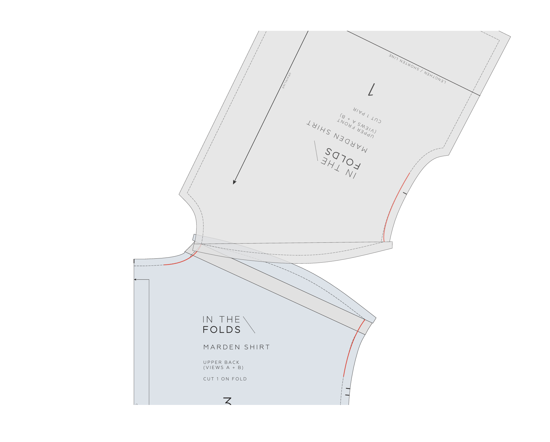 Forward shoulder adjustment on a curved seam — In the Folds