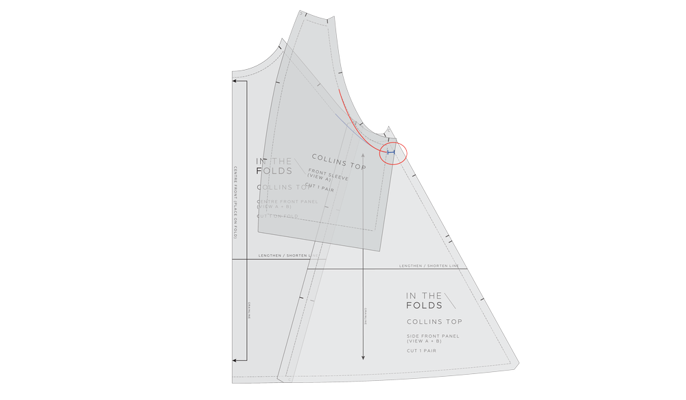 How to lower the Collins top armhole (View A) — In the Folds