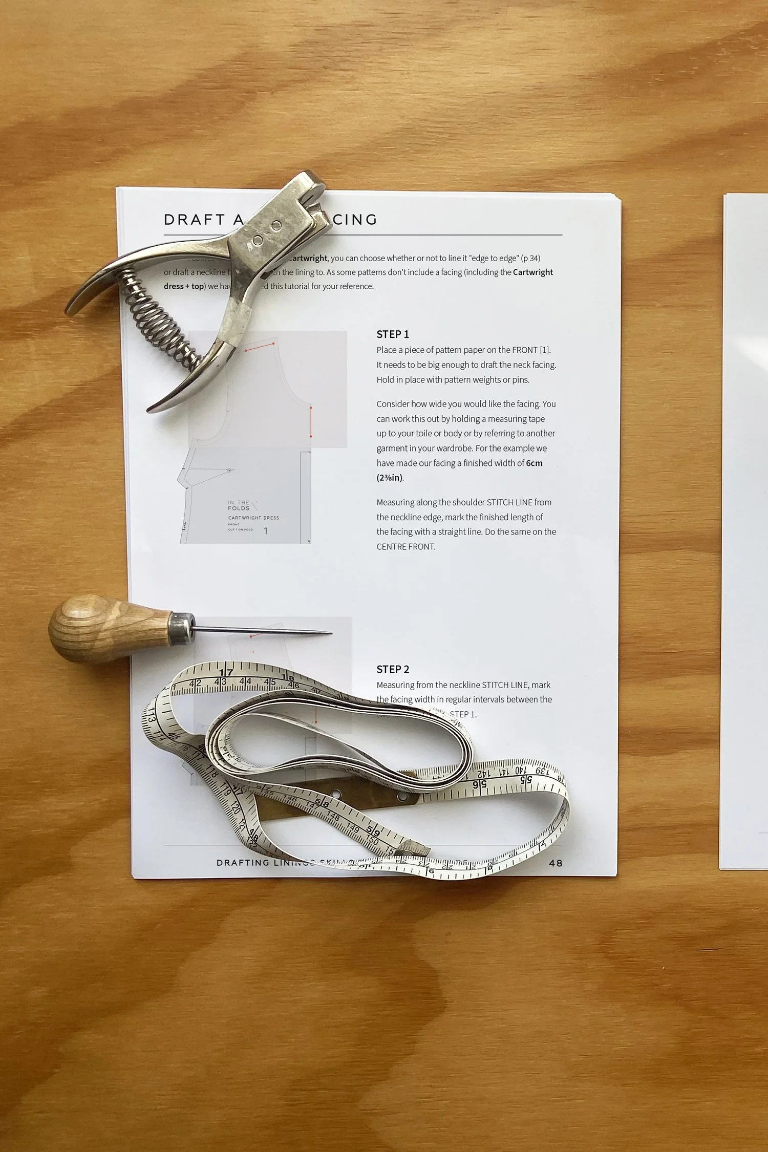 How to draft a skirt lining for the Acton dress pattern — In the Folds