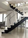 Staircase with Cable Railing — Custom Metal Fabrication in Brooklyn NYC