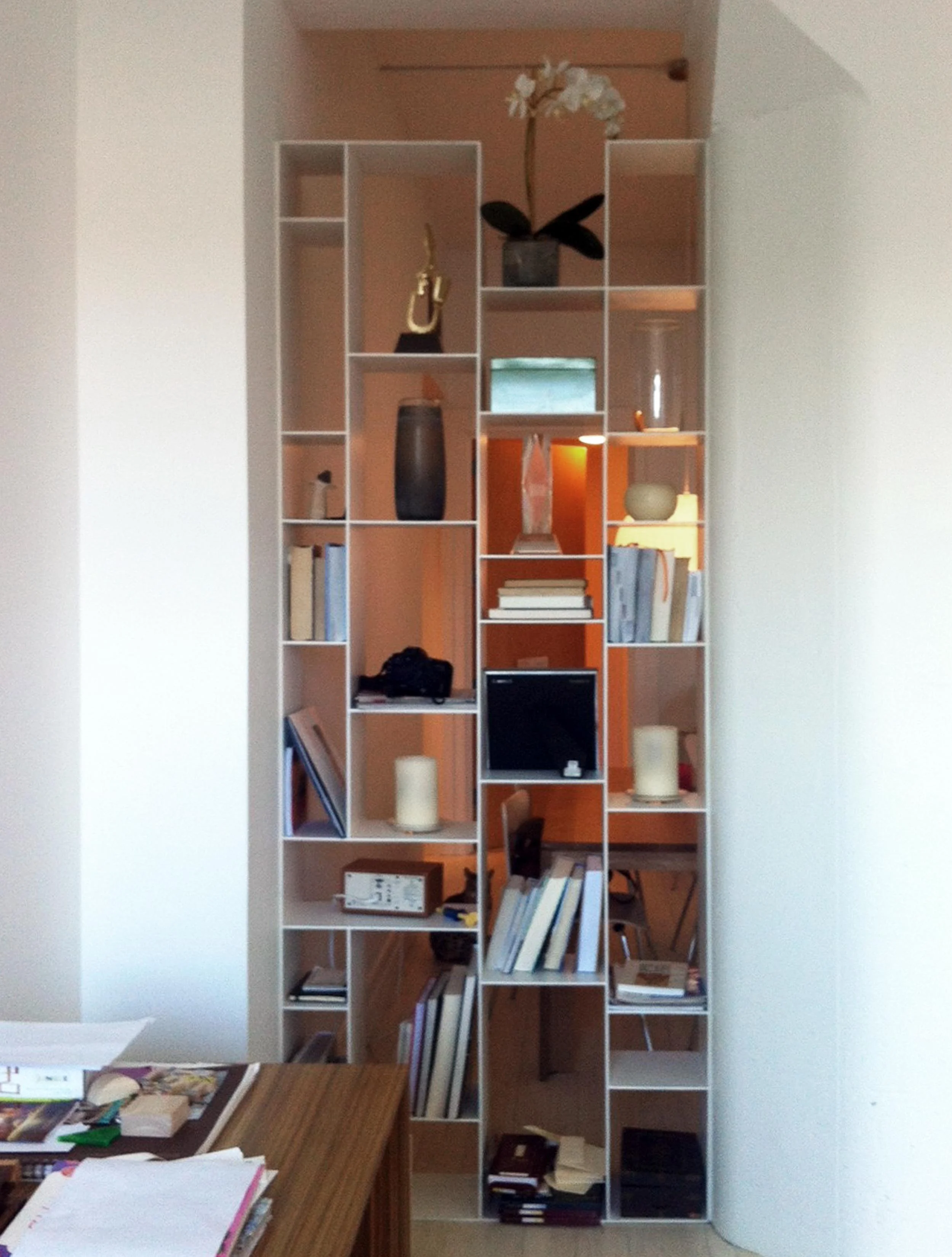 Metal Painted Bookcase — Custom Metal Fabrication in Brooklyn NYC