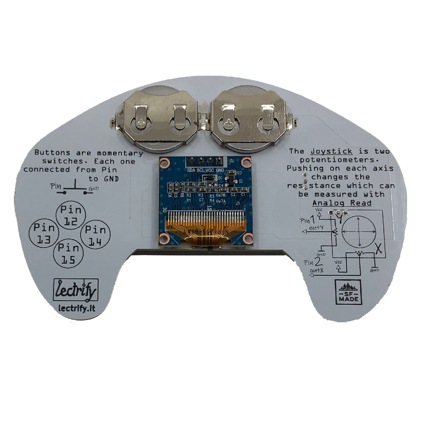 Stand Alone game controller for microbit with OLED, joystick and 4 ...