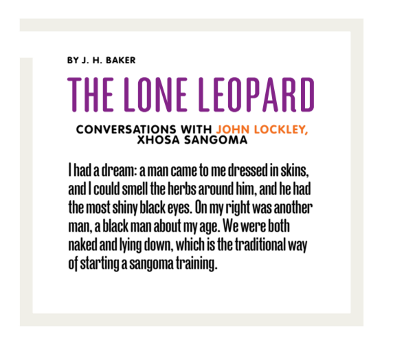 John Lockley: a traditionally trained Sangoma (African Shaman) from ...