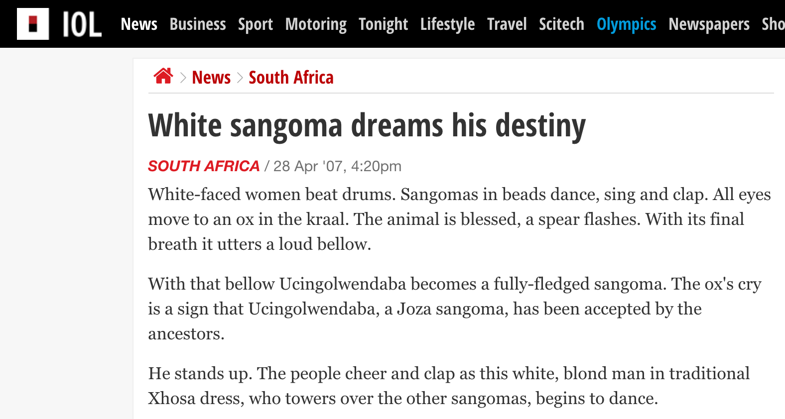 John Lockley: a traditionally trained Sangoma (African Shaman) from ...