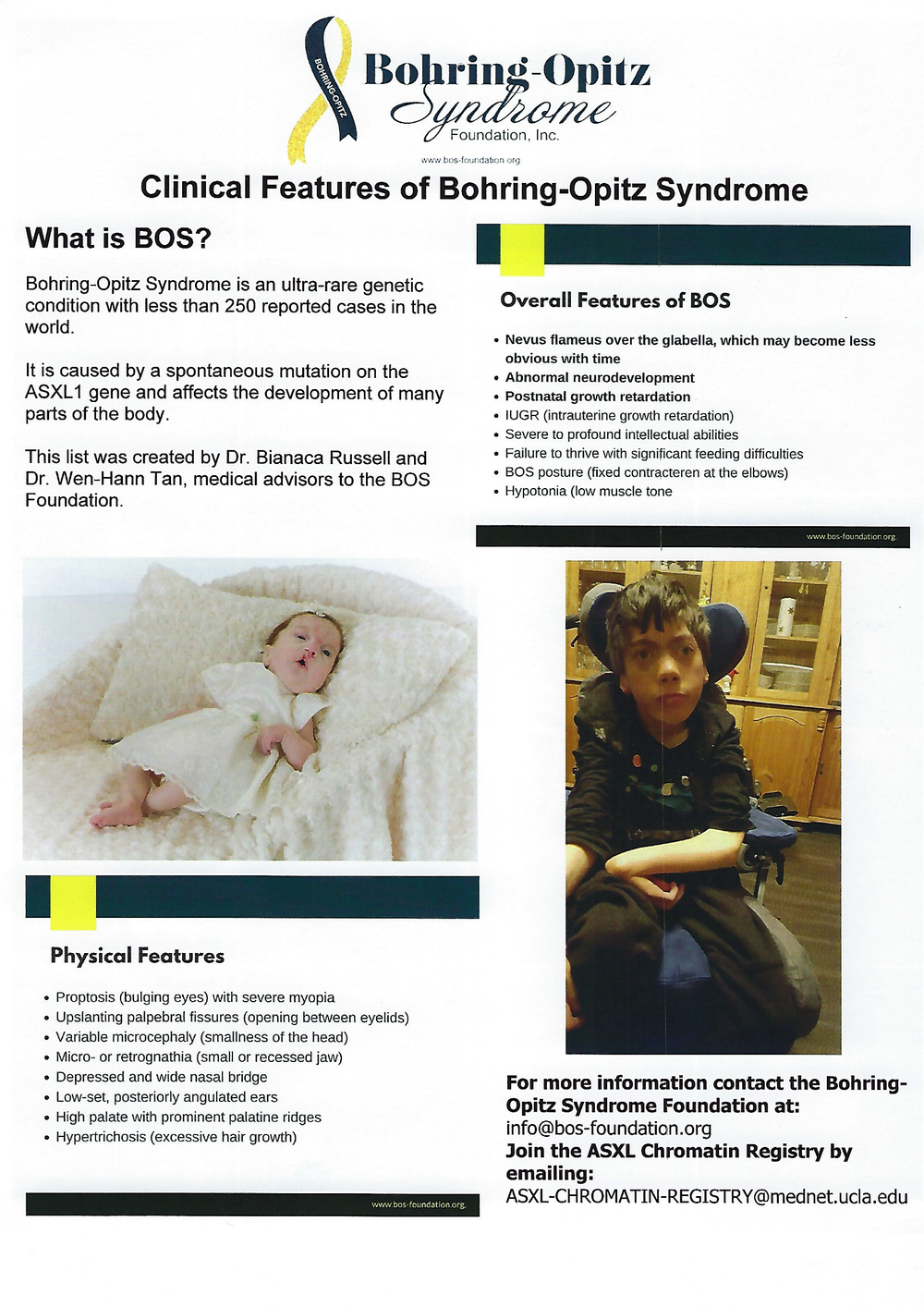 Bohring-Opitz Syndrome Foundation, Inc. What is BOS