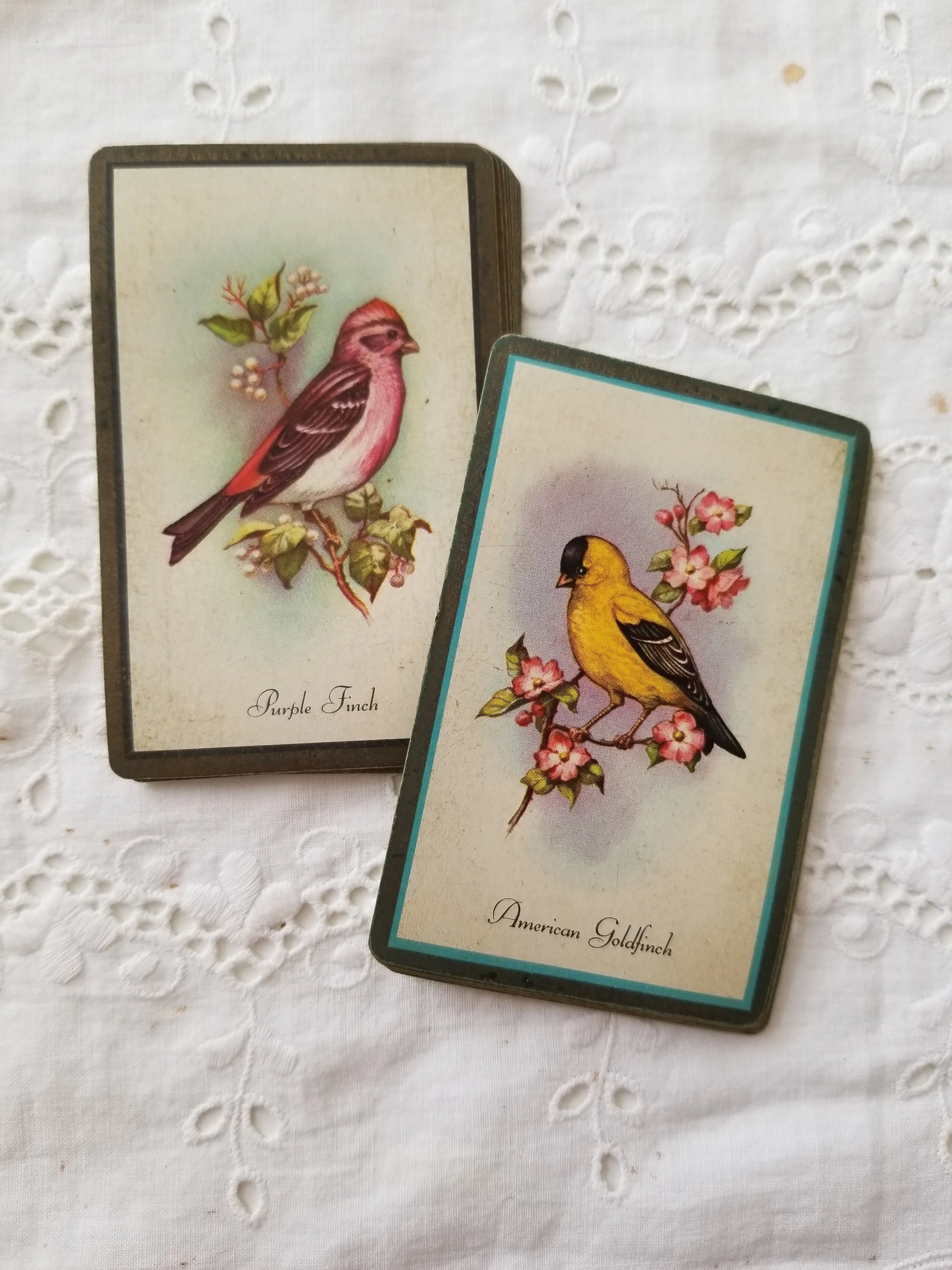 A Pair of Finches, package of 6 vintage playing cards — The Little Pink ...