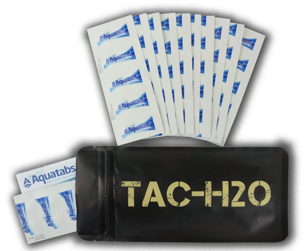 TAC-H2O - 100 Aquatab Water Purification Tablets — Expedition Research LLC