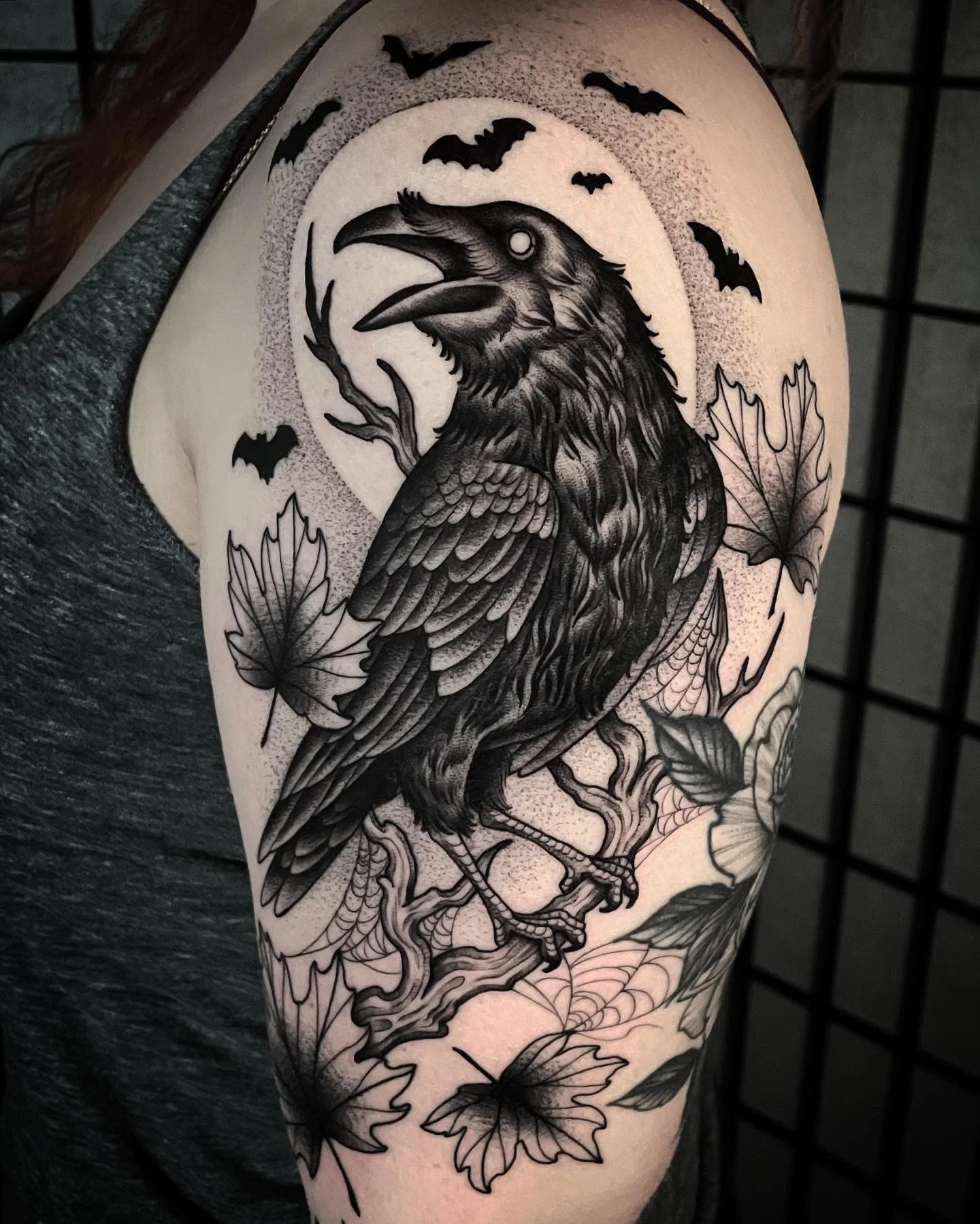 Neo Traditional Crow Tattoo