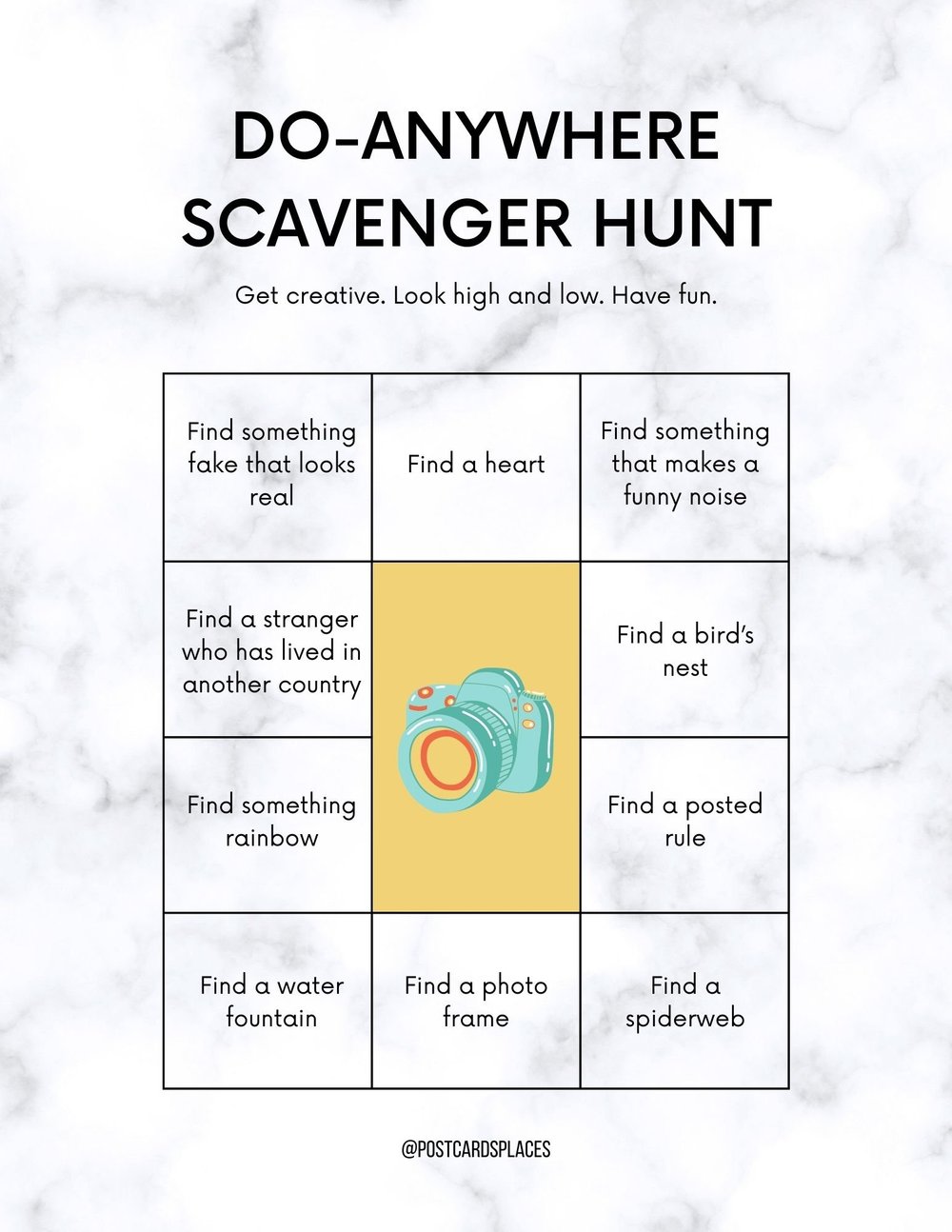 A Scavenger Hunt You Can Do Anywhere! (Downloadable PDF)