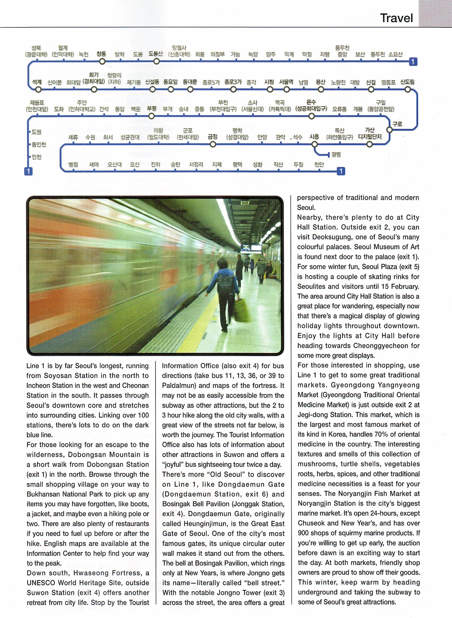 Discovering Seoul's Sights, via Subway (Line 1)