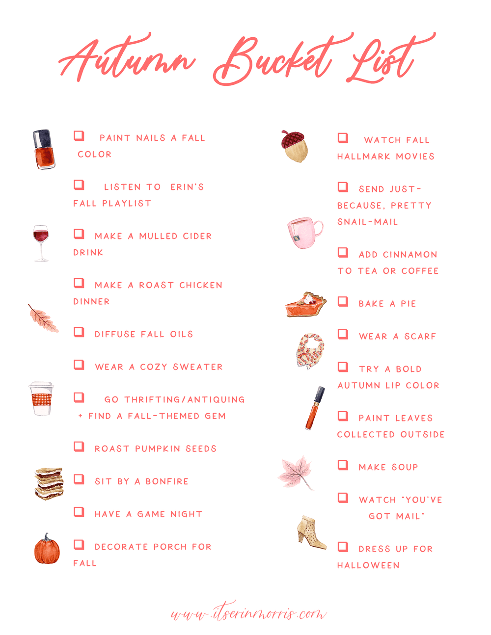 Free Printable: Fall Bucket List — erin morris