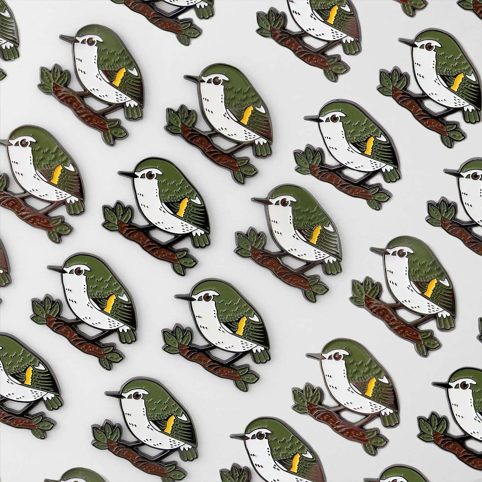 kakapo NZ bird art enamel pin — Melissa Boardman