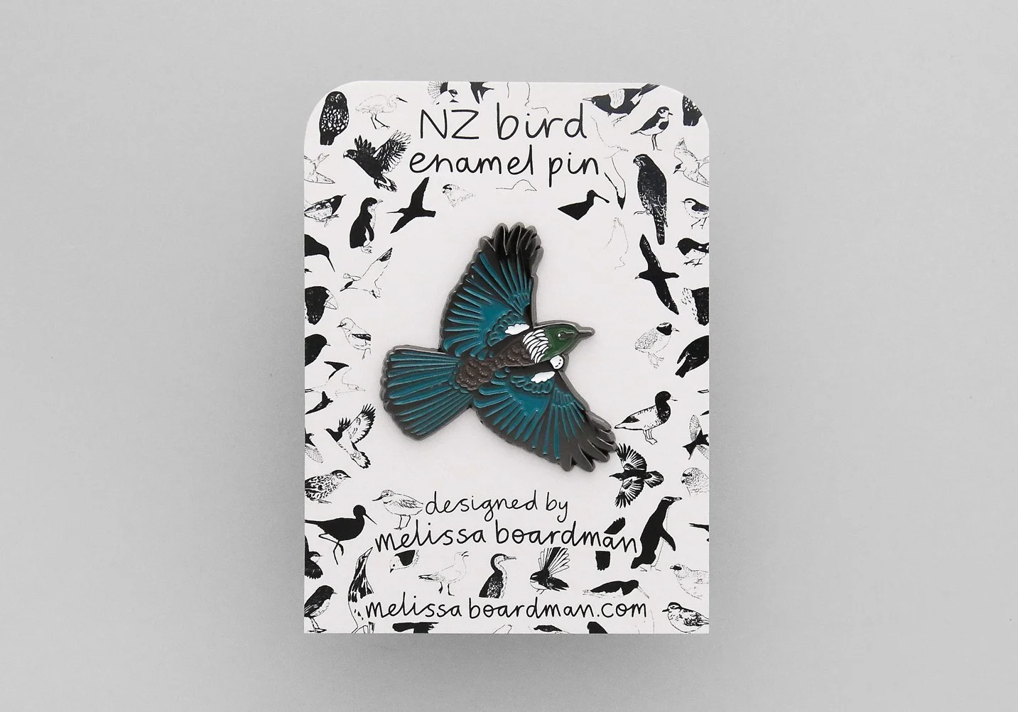 tui NZ bird enamel pin — Melissa Boardman